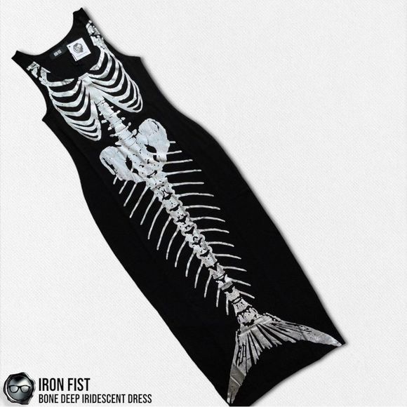 Dolls Kill | Dresses | Iron Fistdolls Kill Bone Deep Iridescent Maxi ...